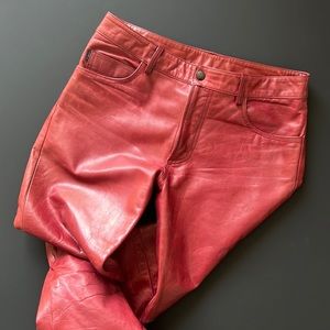 Earl Jeans | Pants & Jumpsuits | 999 Vintage Deep Red 10 Leather Pants ...